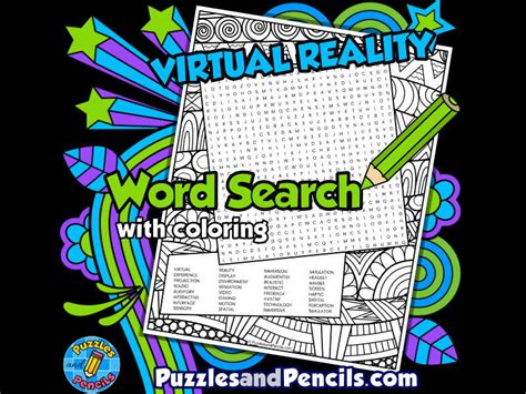 Virtual Reality Word Search Puzzle Activity With Colouring Computer Science Teaching Resources