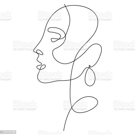 여성의 얼굴의 미니멀 한 연속 선형 스케치 추상 여성 초상화 검정 흰색 한 줄 얼굴 아트워크 벡터 윤곽선 손으로 그린 그림 모던 아트 로고 사람 얼굴에 대한 스톡 벡터 아트