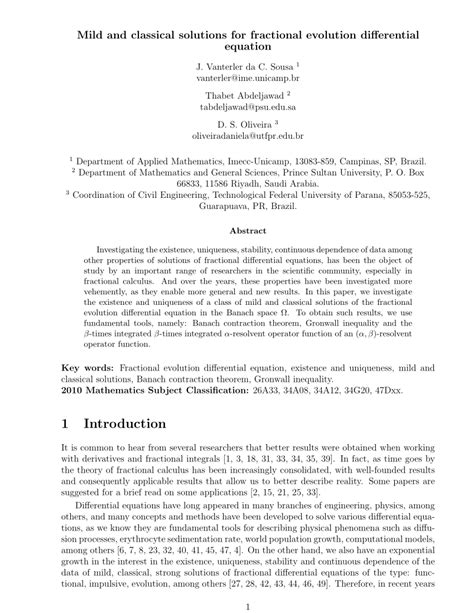 Pdf Mild And Classical Solutions For Fractional Evolution