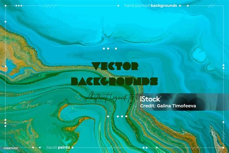 벡터 유체 아트 텍스처입니다 추상 소용돌이 페인트 효과와 배경 혼합 페인트와 액체 아크릴 작품 배너 또는 벽지에 사용할 수 있습니다 파란색 녹색 및 황금색으로 넘쳐나는