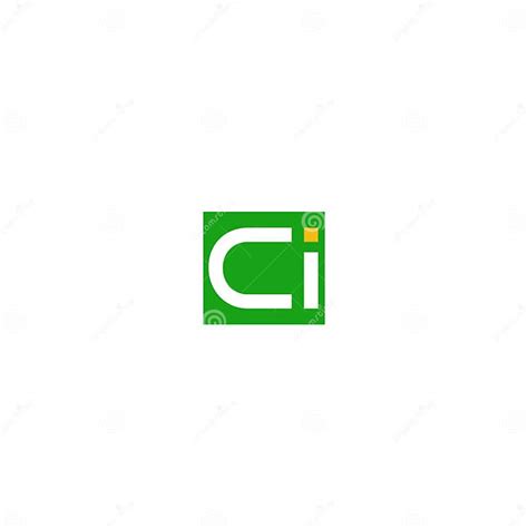 Creative Modern Letter Ci Logo Isolated On White Background Stock