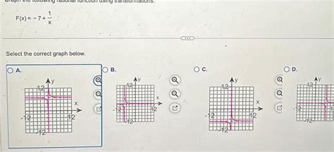 [answered] 1 F X 7 X Select The Correct Graph Below A 12 X 12 G Sing B Kunduz