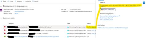 Azure Api Arm Template Error Link Already Exists Between Specified Tag And Operation