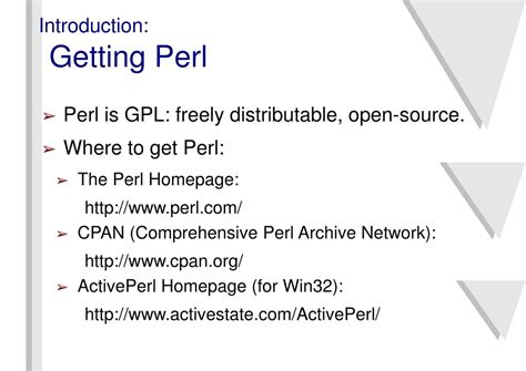Ppt An Introduction To Perl Powerpoint Presentation Free Download Id6104341