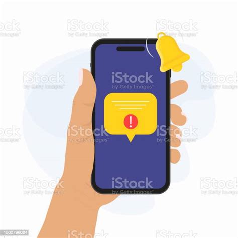 경고 알림이 있는 만화 스마트폰 플랫 심플 트렌드 모던 로고타입 그래픽 디자인 요소 문자 메시지에 대한 스톡 벡터 아트 및 기타