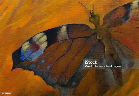 현대 유행 그림 미술 초현실주의의 밝은 주황색 불 같은 배경에 비행의 형태로 여자의 캔버스 화려한 그림에 내 원래 유화 작품 여자에 대한 스톡 벡터 아트 및 기타 이미지