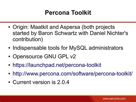 Loadays Managing My Sql With Percona Toolkit Ppt