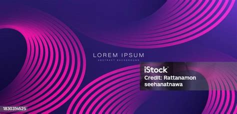 보라색 배경에 추상적으로 빛나는 선입니다 현대 자홍색 그라데이션 곡선 기하학적 패턴입니다 역동적인 형태 미래 지향적인 개념 배너 브로셔 표지 전단지 포스터 웹사이트 소책자에