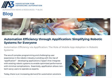 A3 Association For Advancing Automation On Linkedin Appification Robotics Automation