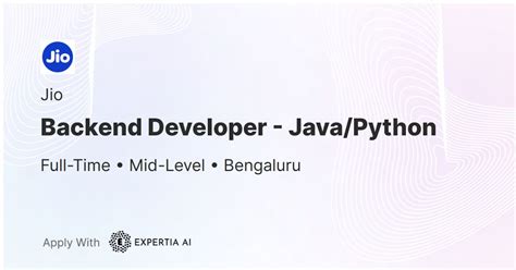 Backend Developer Javapython Job Bengaluru Mid Level