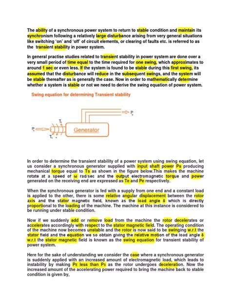 Swing Equation Power Physics Natural Philosophy