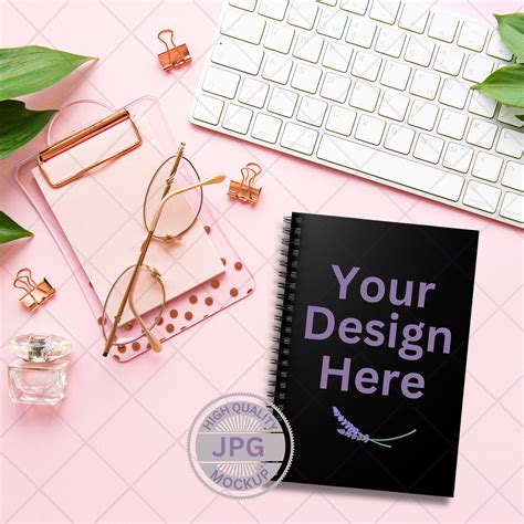 Spiral Notebook Mock Up Notebook Mockup Diary Mockup Journal Notepad Black Stationary