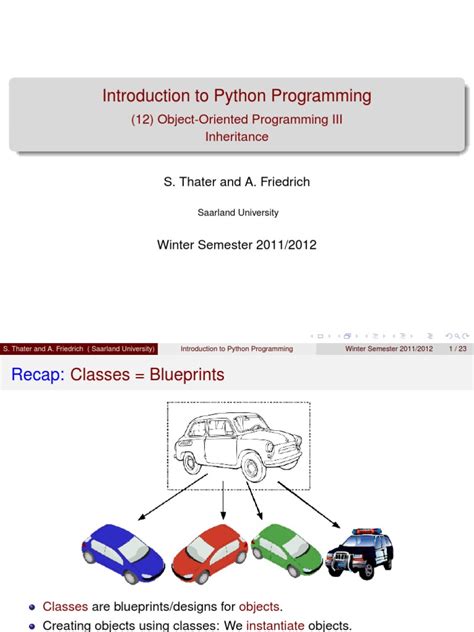 Introduction To Python Programming Oop Inheritance Pdf Method Computer Programming