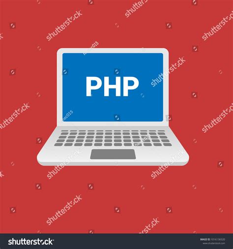 Php Programming Language Laptop Flat Design Stock Vector Royalty Free