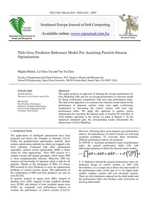 Pdf Grey Predictor Reference Model For Assisting Particle Swarm Optimization