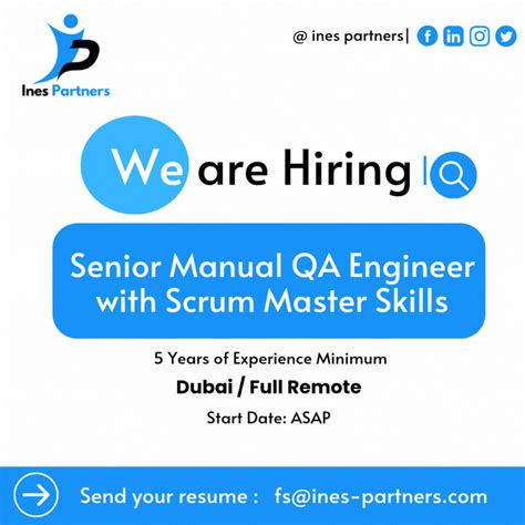 Hiring Qaengineer Scrummaster Manualtesting Agile Inespartners