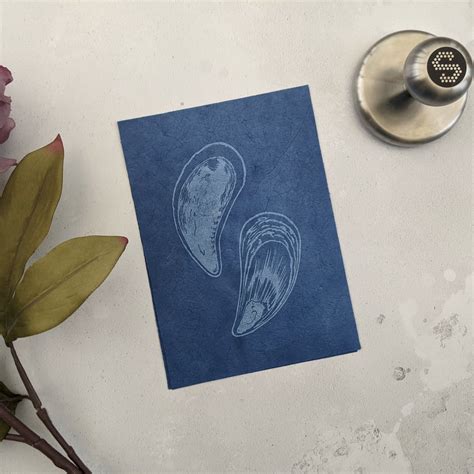 Mussel Shell Linocut Print Second Folksy
