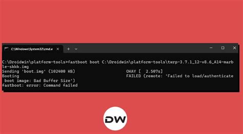 Fix Failed Remote Failed To Loadauthenticate Boot Image Bad Buffer Size Droidwin
