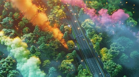 Ai Monitoring Air Quality Colorful Visualizations Of Pollutants Premium Ai Generated Image