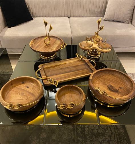 ست پذیرایی چوبی گل شیپوری