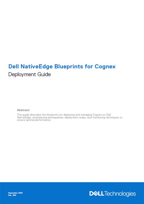 Dell Nativeedge Blueprints For Cognex Deployment Guide Dell Technologies Info Hub