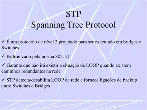 ppt stp spanning tree protocol powerpoint presentation free download