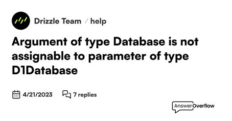 Argument Of Type Database Is Not Assignable To Parameter Of Type