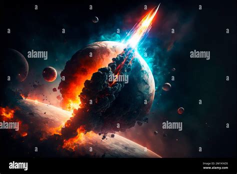 Apocalypse In Space Destroying Cosmic Object Stock Photo Alamy