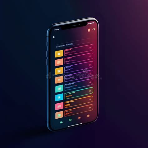 Mobile App Building With Colourful Html Code On Dark Background