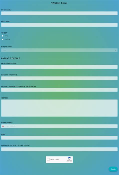 Waitlist Form Template Formplus