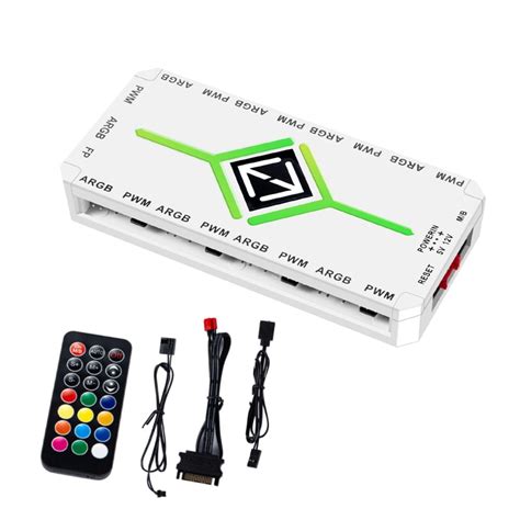 Bofeer 1 To 9 Ports 3 In 1 5v 3 Pin Argb Controller Cooling Fan Hub With Remote 4 Pin Pwm