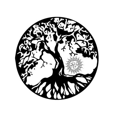 Tree Of Life With Sun And Moon SVG Celtic Tree With Roots Etsy Australia