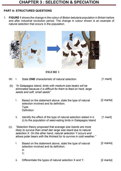 Chapter 3 Selection Speciation Part A Studyx