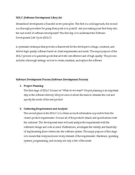 Software Development Process Sdlc Software Development Lifecycle Streamlined Development Is