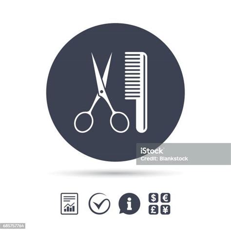 머리를 빗을 가위로 팻말 아이콘크기 바르버르 기호까지 가위에 대한 스톡 벡터 아트 및 기타 이미지 가위 개념 고급 Istock