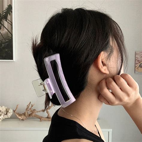 퍼플 오로라 올림머리 대 왕 빅 헤어 집게핀