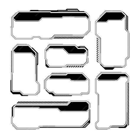 premium vector black futuristic hud or ui elements scifi user interface text boxes callouts