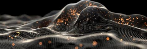 Pixelated Data Stream On Digital Interface With Glowing Binary Code Dots Encryption Concept