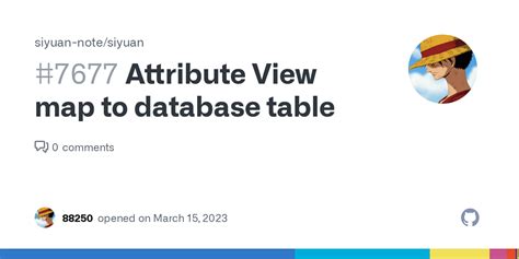 Attribute View Map To Database Table · Issue 7677 · Siyuan Notesiyuan