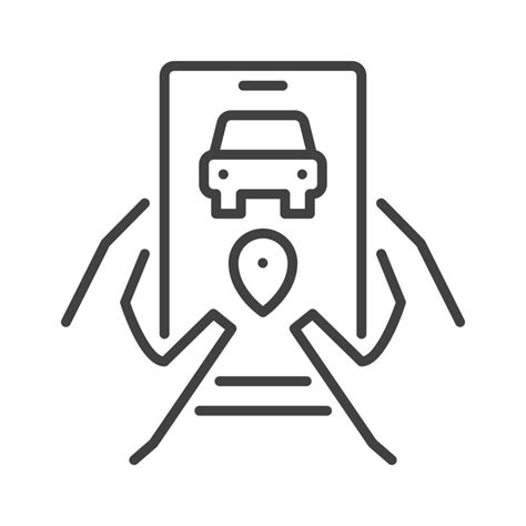 Smartphone In Hands With Carsharing App Vector Concept Line Icon 21723585 Vector Art At Vecteezy