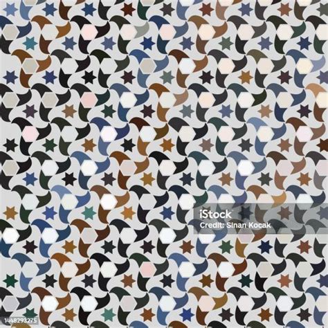 전통적인 동유럽 아랍 스타일 타일 디자인의 아름다운 다채로운 패턴 그림은 벽지 포스터 카드 표지 및 소셜 미디어 장식에 가장