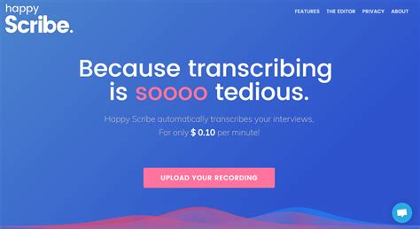 happy scribe online service to create transcripts for your audio and