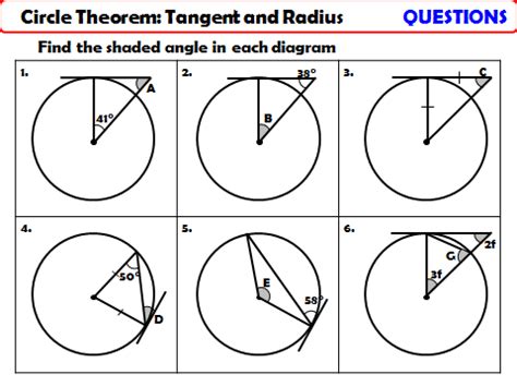 Circle Theorem Tangent And Radius Teaching Resources