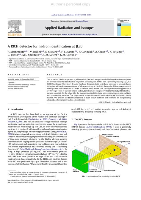 pdf a rich detector for hadron identification at jlab