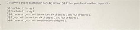 Classify The Graphs Described In Parts A Through Chegg