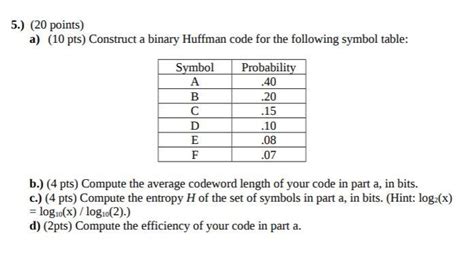 Solved 5 20 Points A 10 Pts Construct A Binary