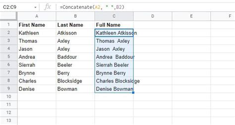 Merge Names First Names Names Last Names