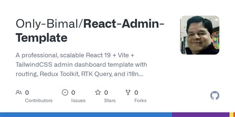 Github Only Bimalreact Admin Template A Professional Scalable React 19 Vite Tailwindcss
