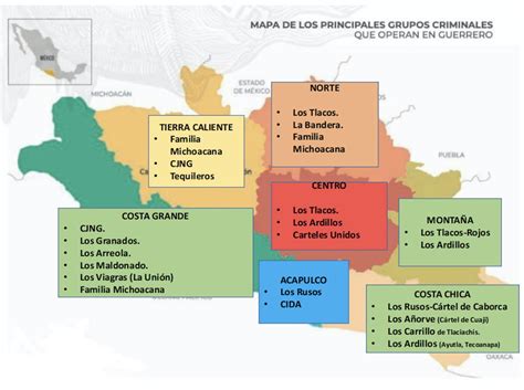 Ubica Mapa Oficial A 16 Grupos Del Crimen Organizado En El Estado El
