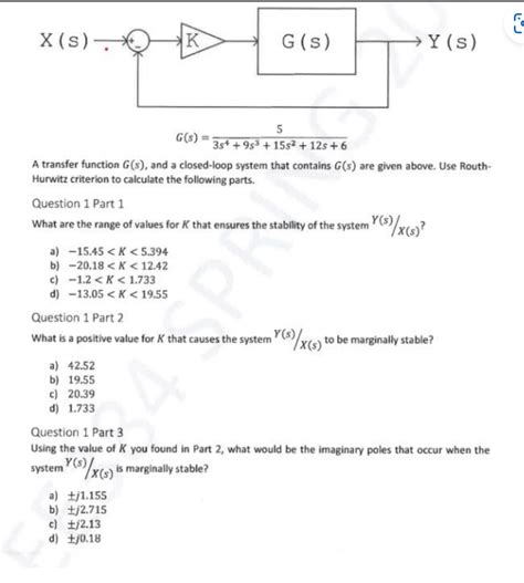 Solved G S 3s4 9s3 15s2 12s 65 A Transfer Function G S